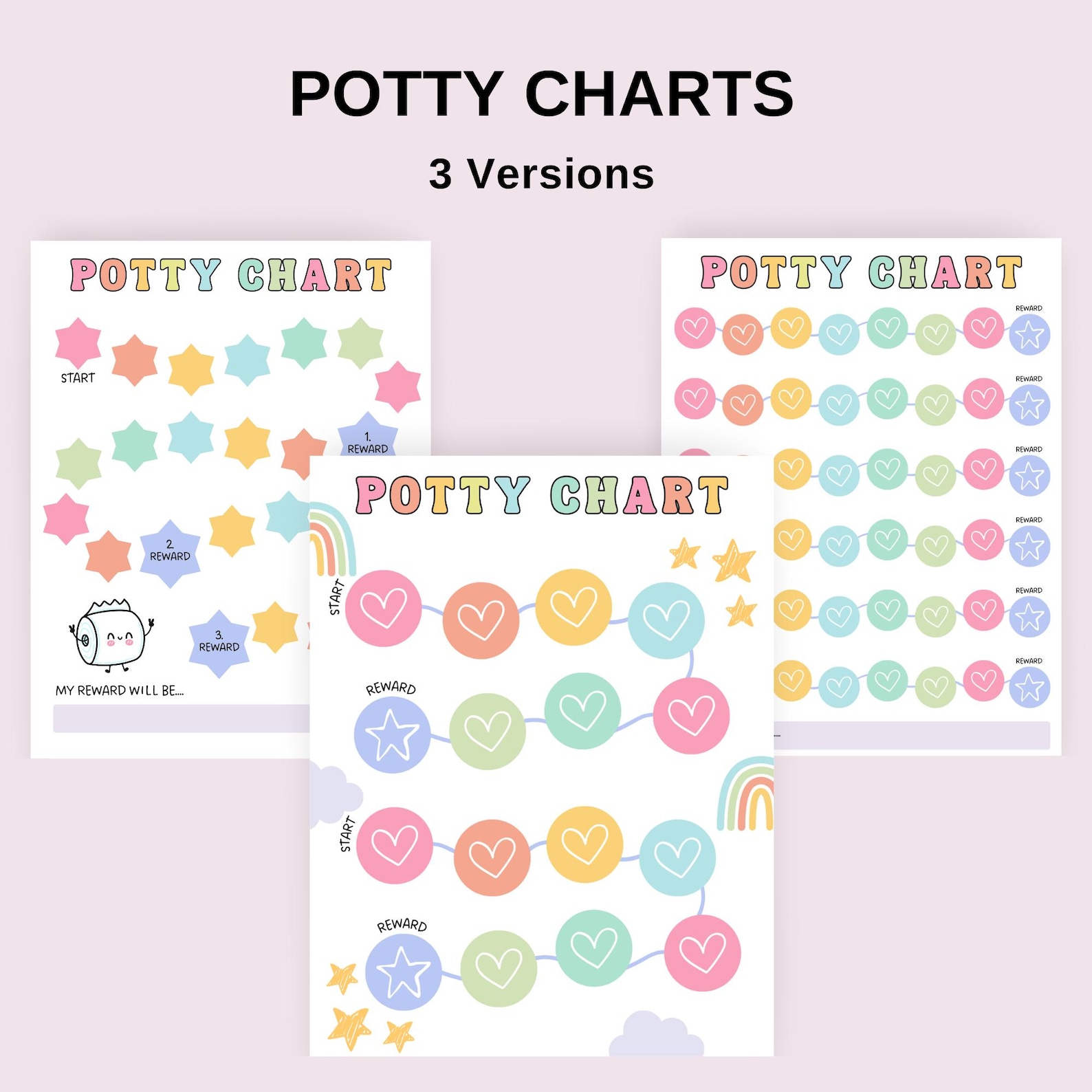 Potty Training Chart, Printable Toddler Potty Chart, Kids Reward Chart ...