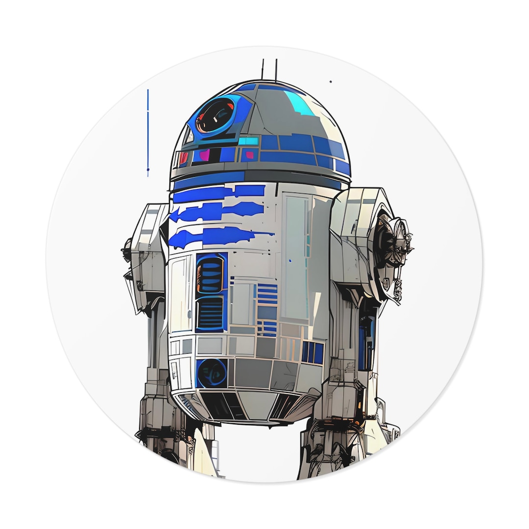 Star Wars R2-D2 Sticker Round Vinyl - Etsy