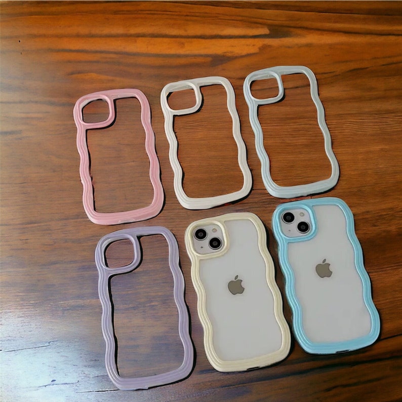 Cute Aesthetic Abstract Wave Protective iPhone Case for iPhone 14 13 12 ...