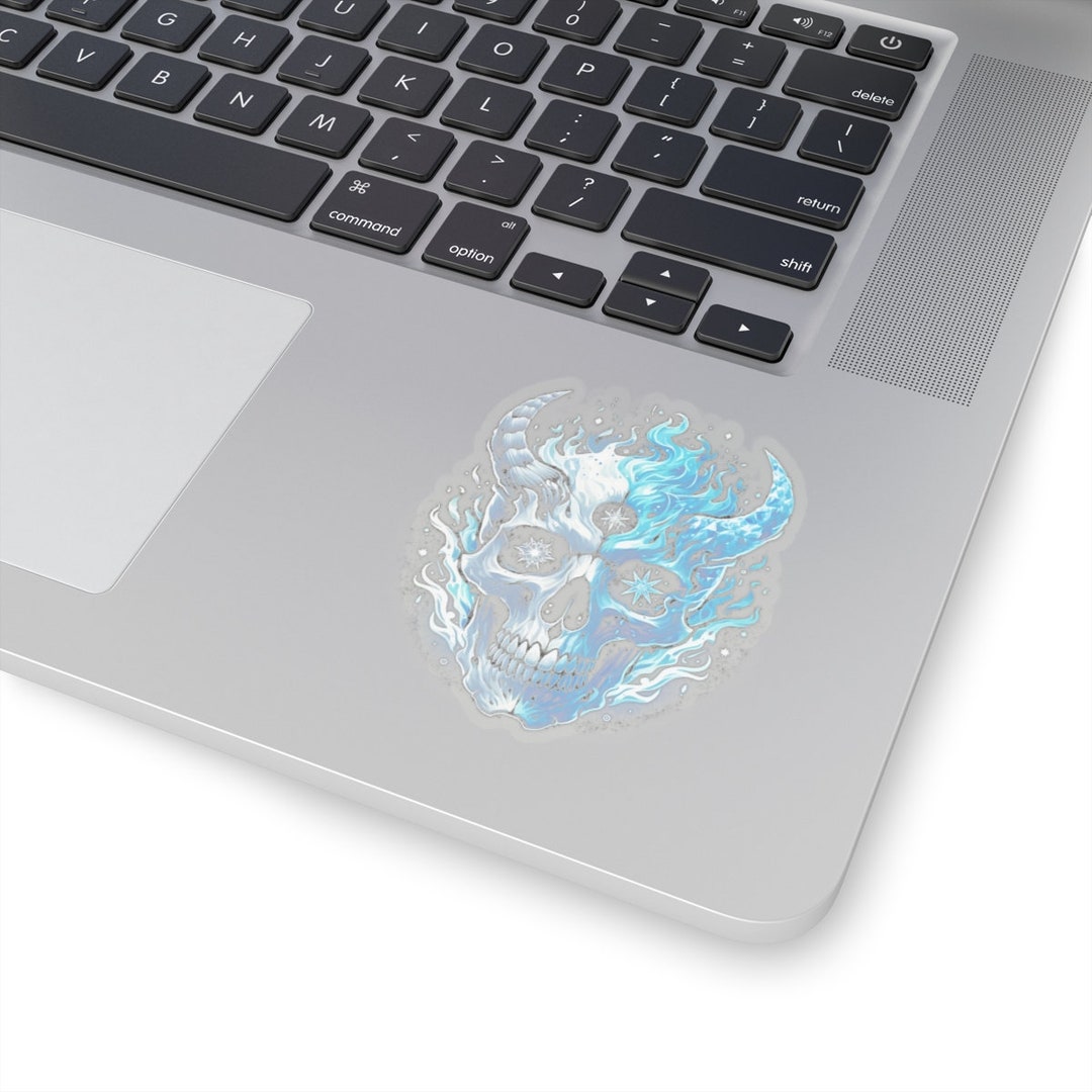 Frost Horned Skull Sticker Chilling Flames Decal - Etsy
