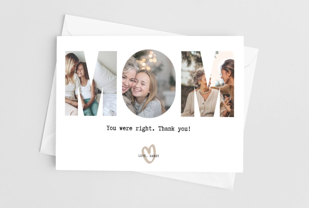 Mom Photo Greeting Card, You Were Right - Etsy