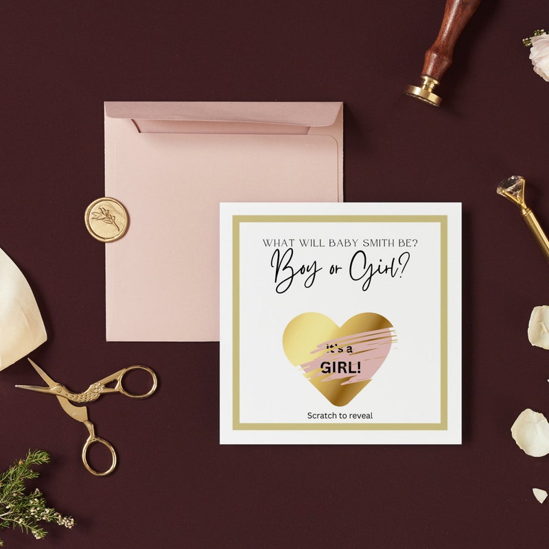 Gender Reveal Scratch off Cards - Etsy