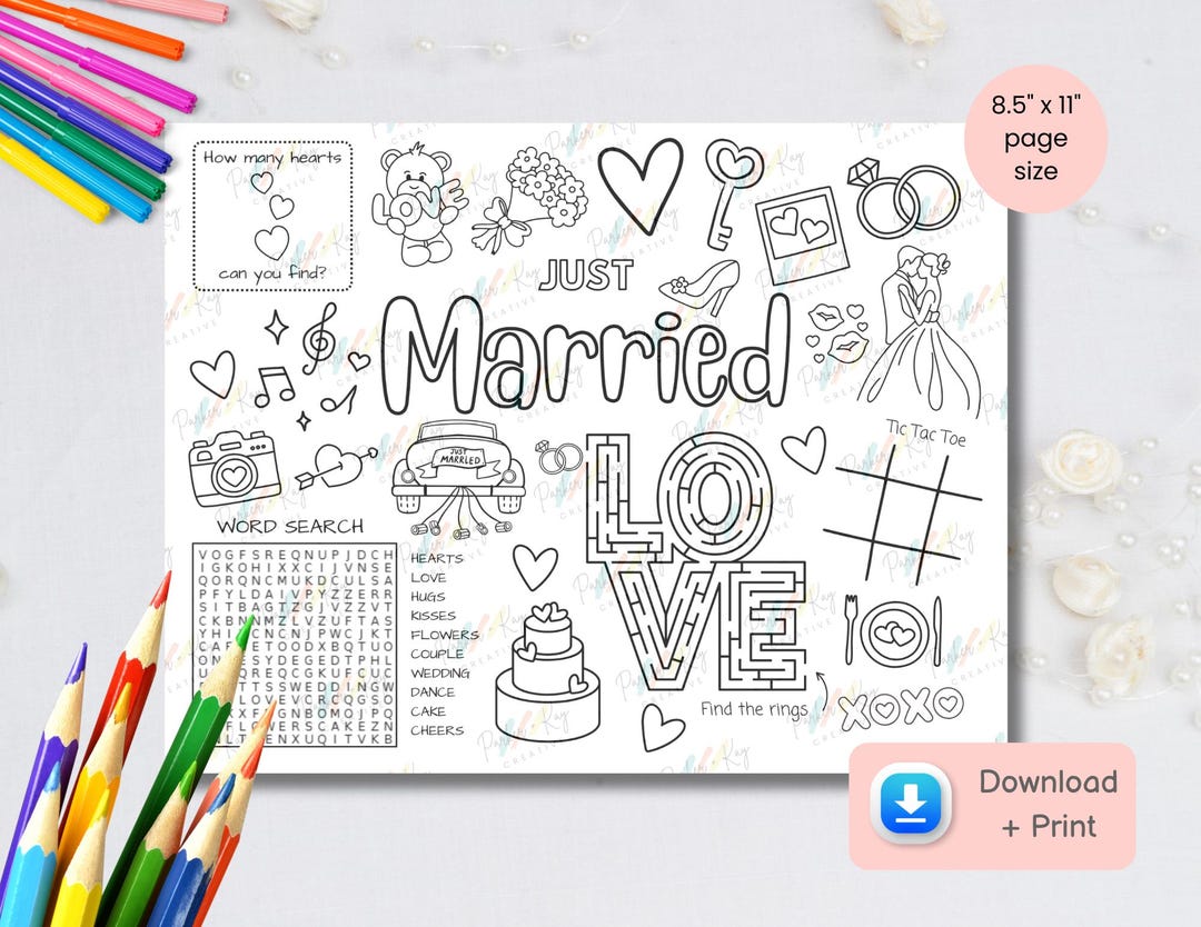 Wedding Activity Sheet for Kids - Etsy