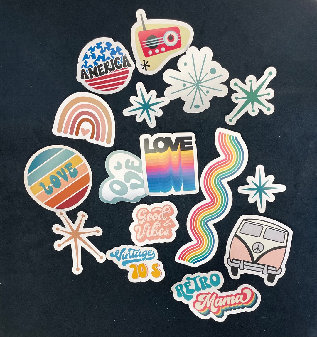 Retro Sticker Set - Etsy