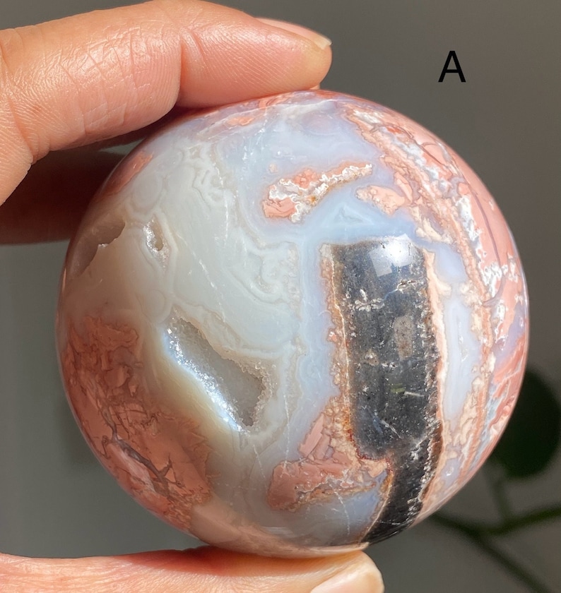 Pink Agate/cotton Candy Crystal Spheres - Etsy