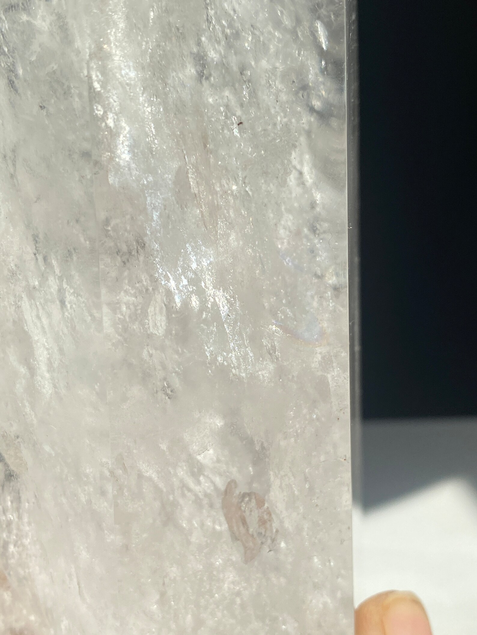 Large Clear Quartz Crystal Tower With Black Tourmaline and Rainbows - Etsy
