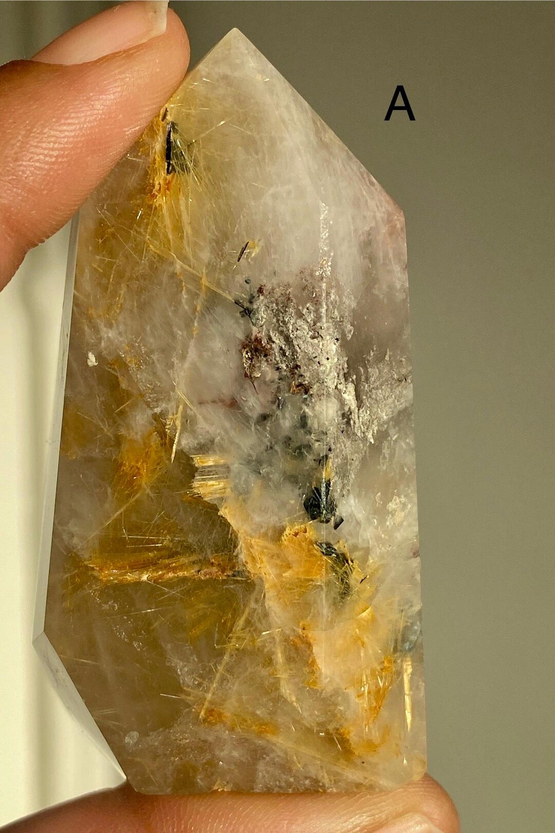 Golden Rutile Inclusion Quartz Crystal Towers - Etsy
