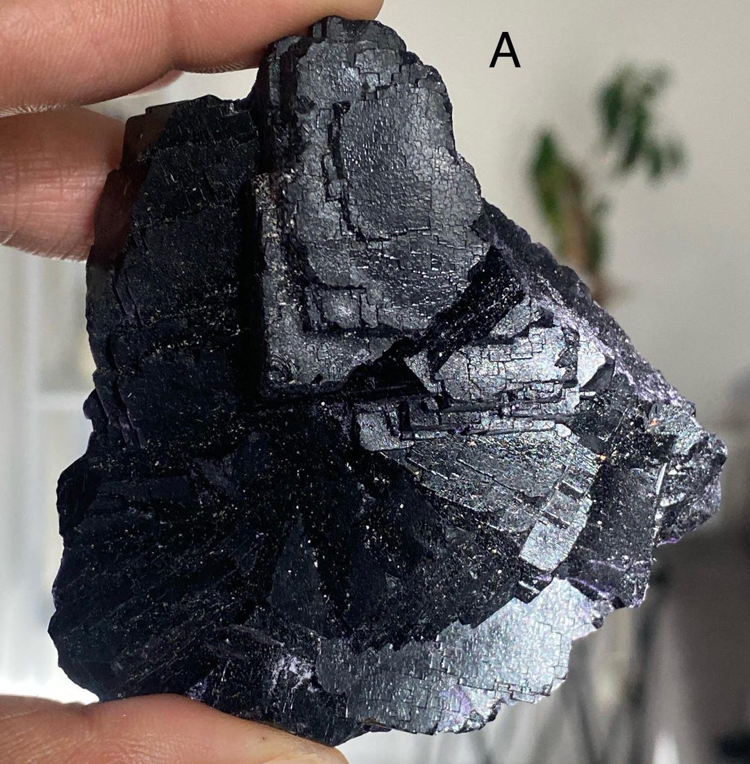 Black Fluorite Raw Crystal Specimens UV Reaction - Etsy