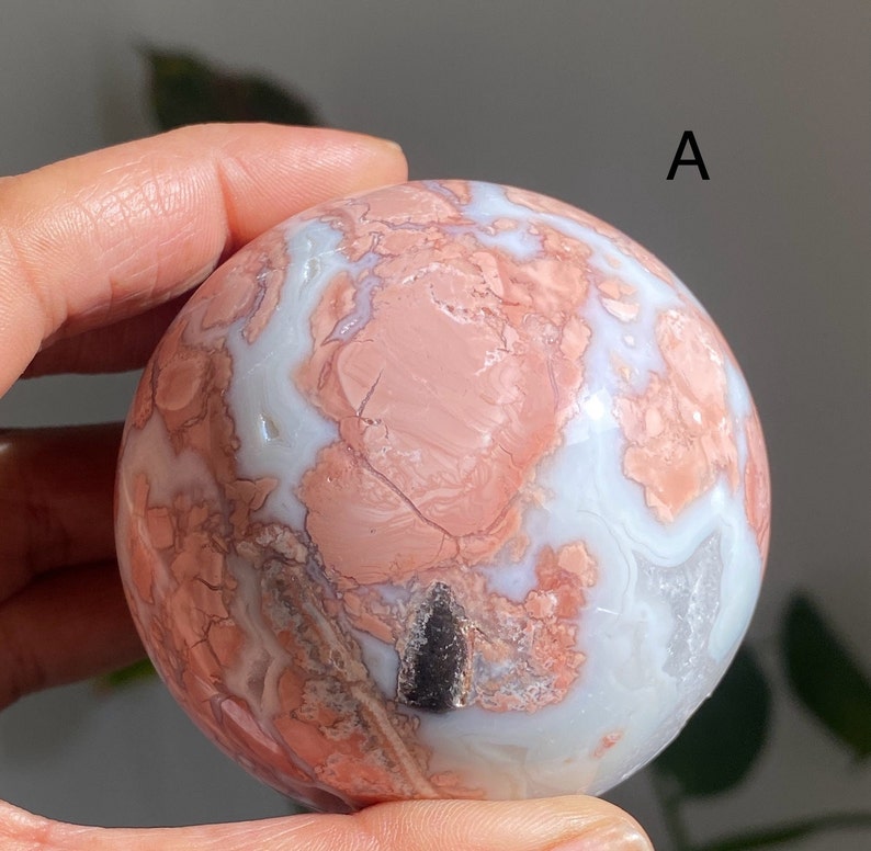 Pink Agate/cotton Candy Crystal Spheres - Etsy