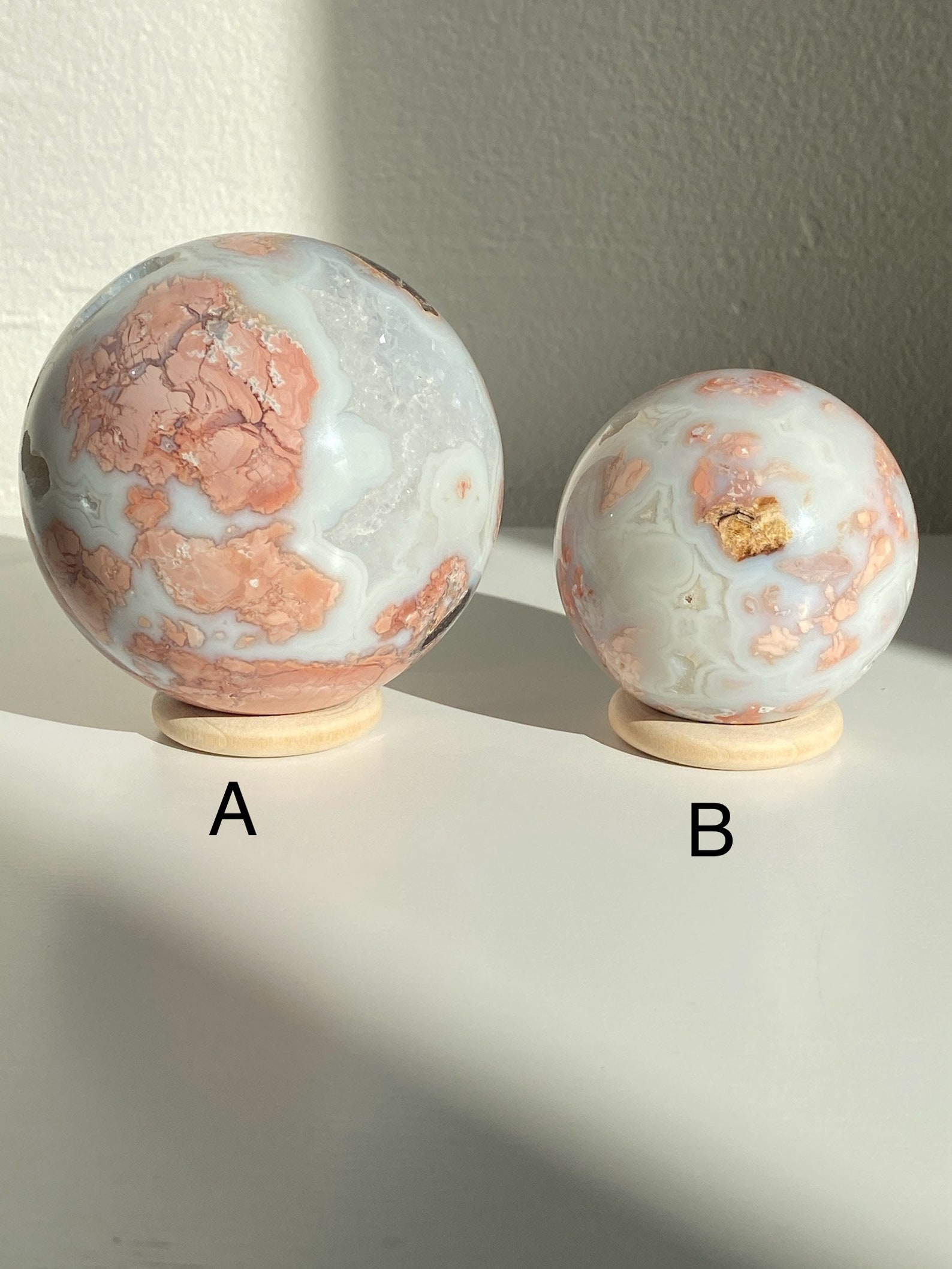 Pink Agate/cotton Candy Crystal Spheres - Etsy