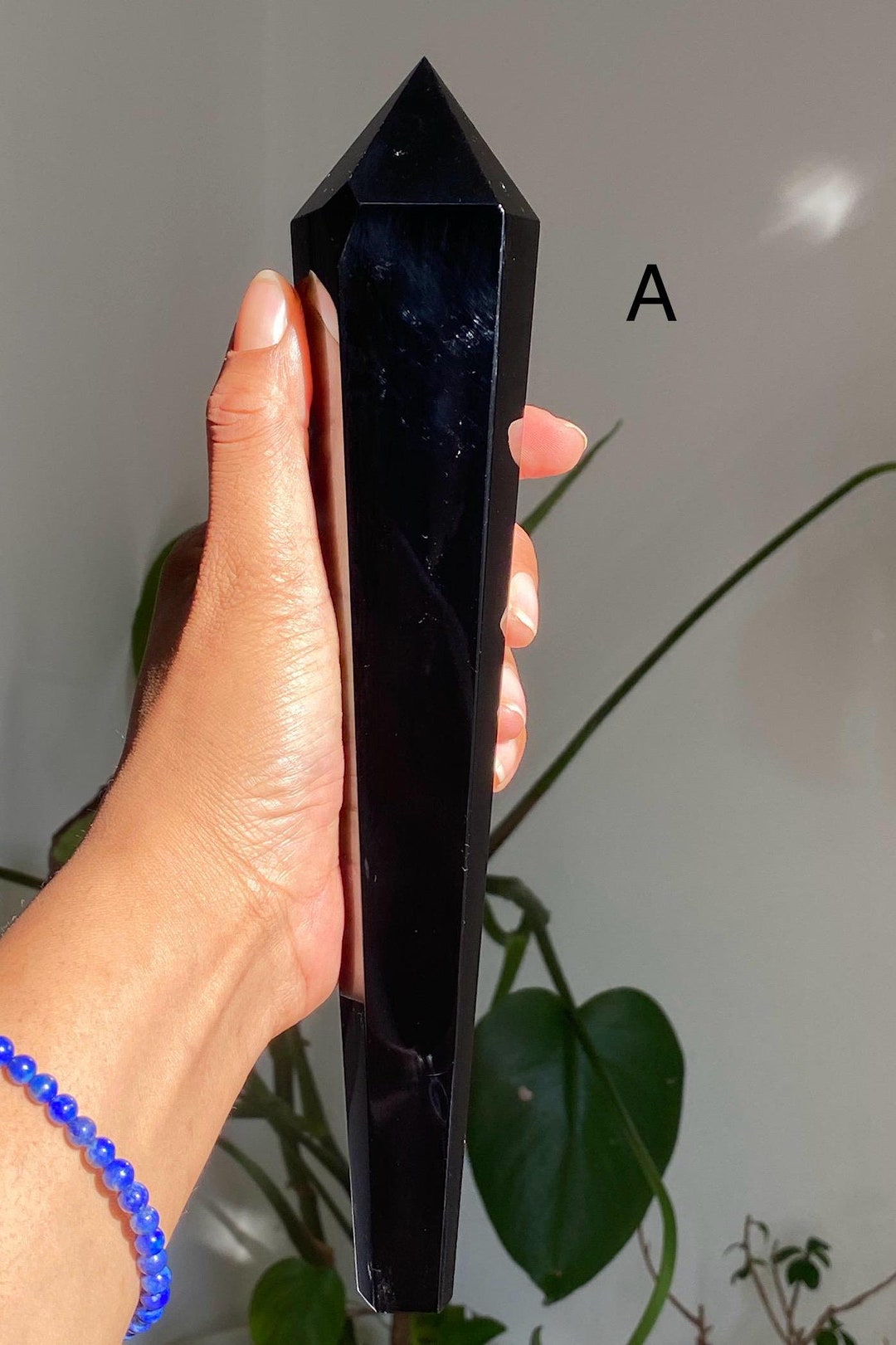 Black Obsidian Crystal Wand/scepter - Etsy