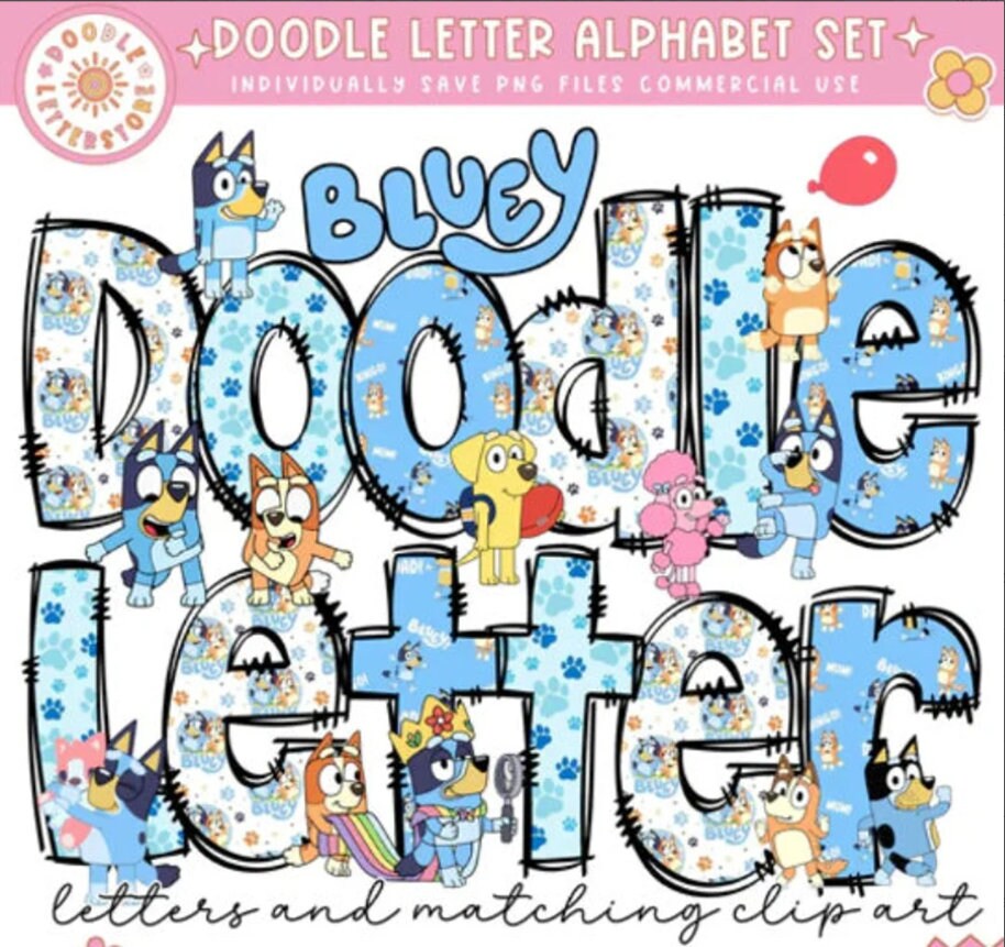 Bluey Font Svg, Svg Fonts, Cartoon Svg, Cartoon Fonts, Dogs Font, Dogs ...