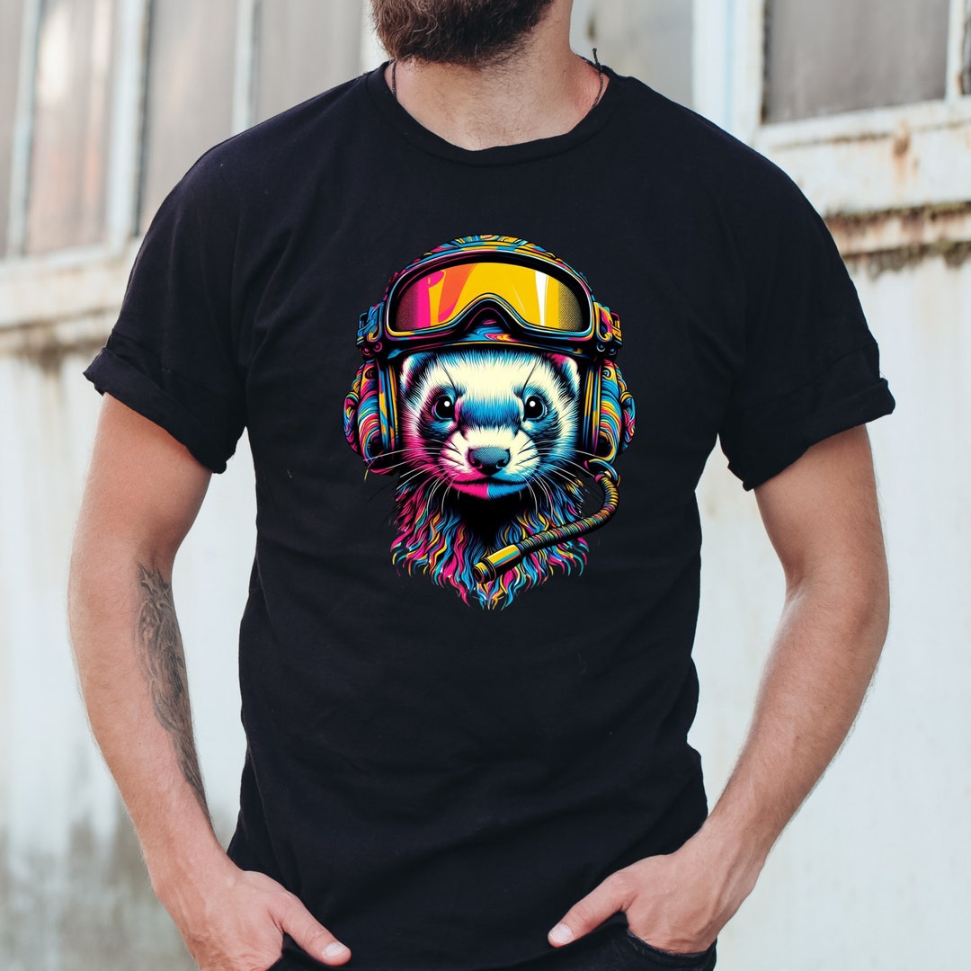 Psychedelic Ferret Tee-special Forces Ferret Shirt-colorful Ferret Tee ...