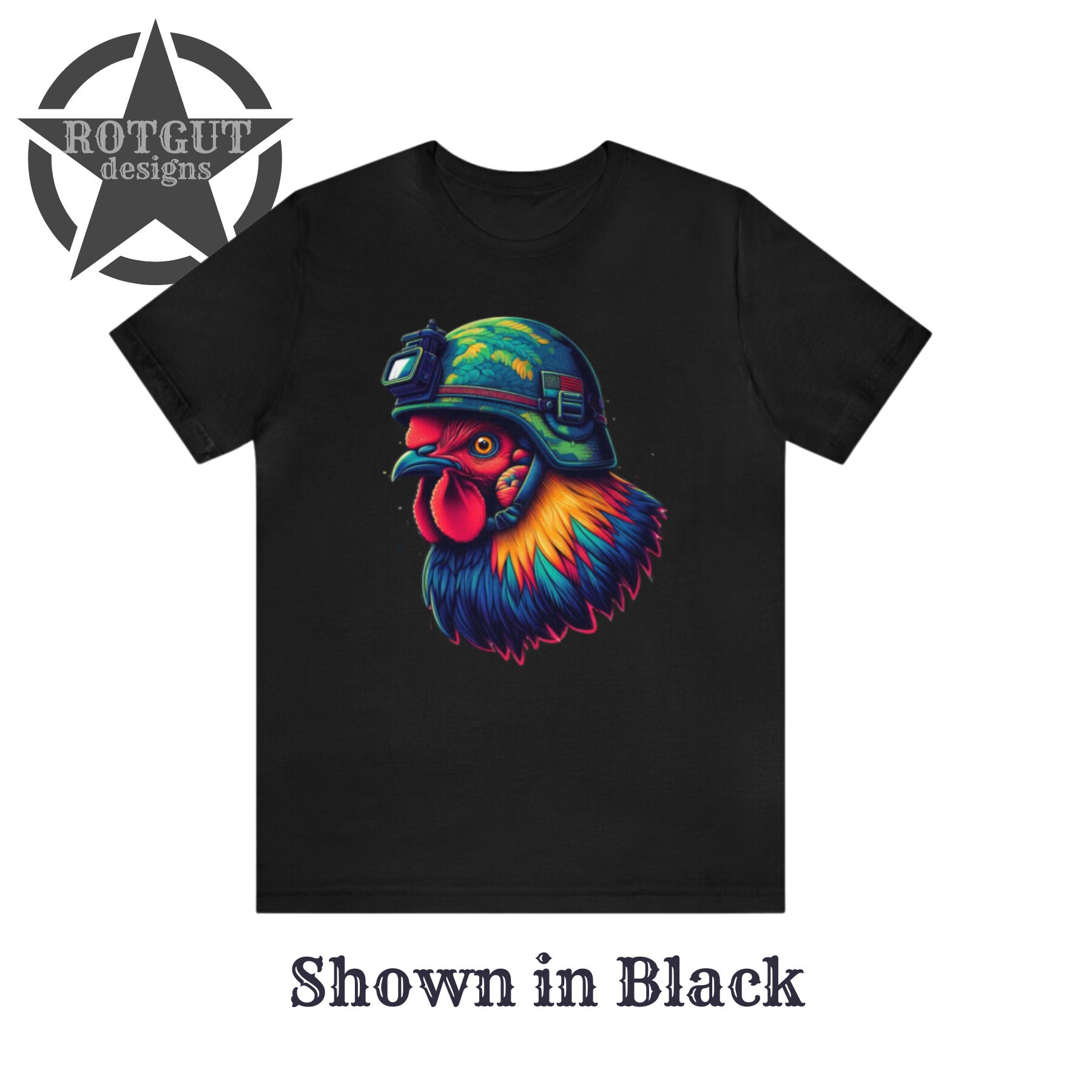 Psychedelic Rooster Tee-special Forces Rooster Shirt-colorful Rooster ...
