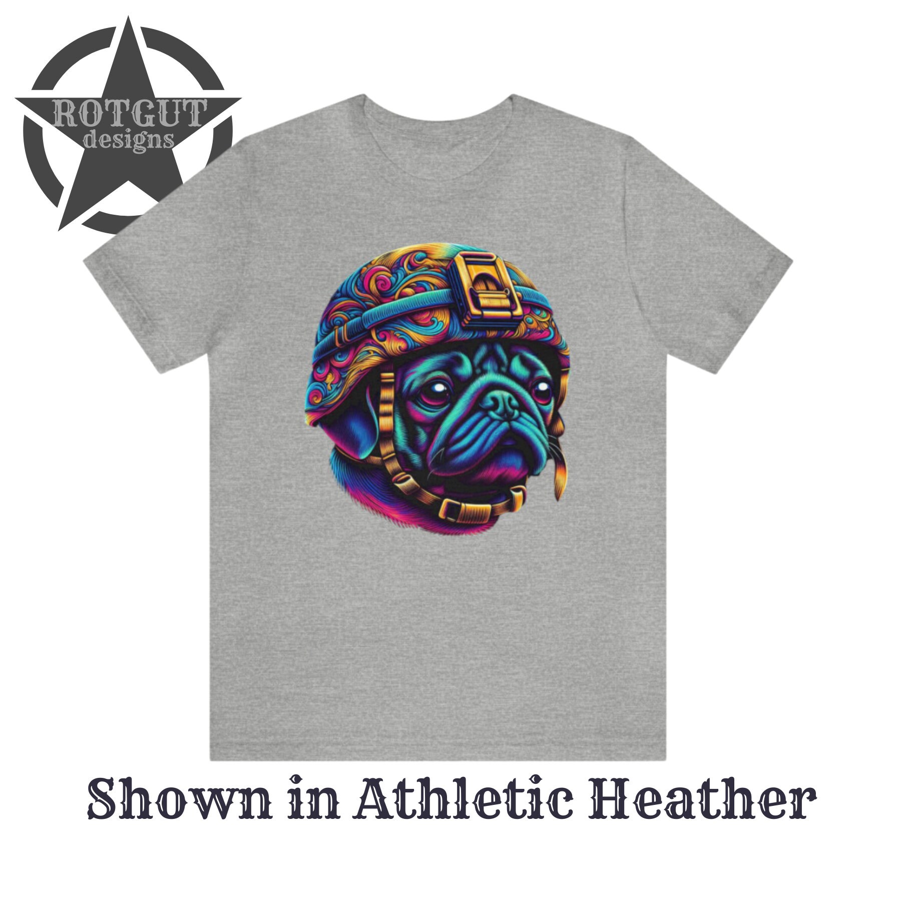 Psychedelic Pug Tee-special Forces Pug Shirt-colorful Pug Tee-ai Design ...