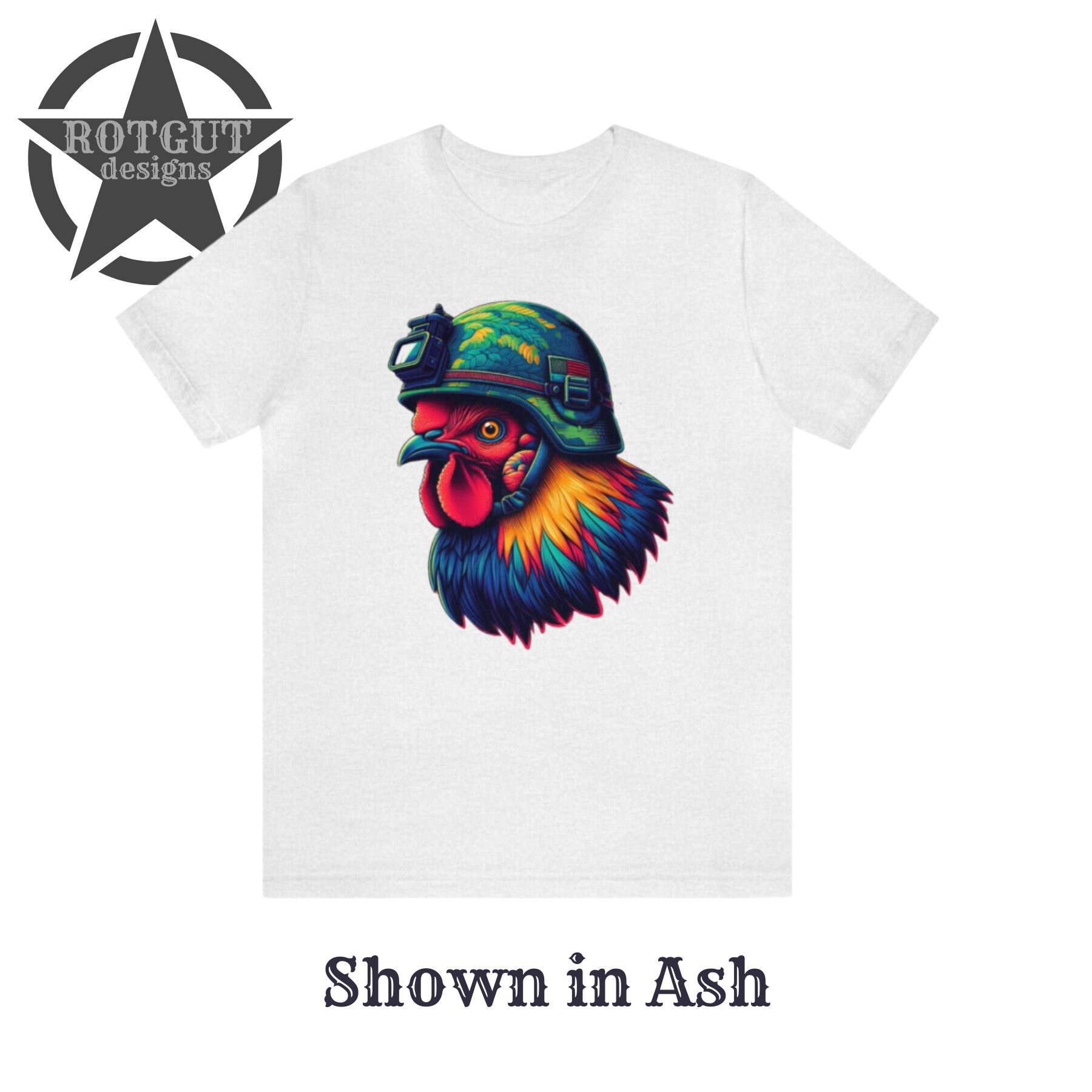 Psychedelic Rooster Tee-special Forces Rooster Shirt-colorful Rooster ...