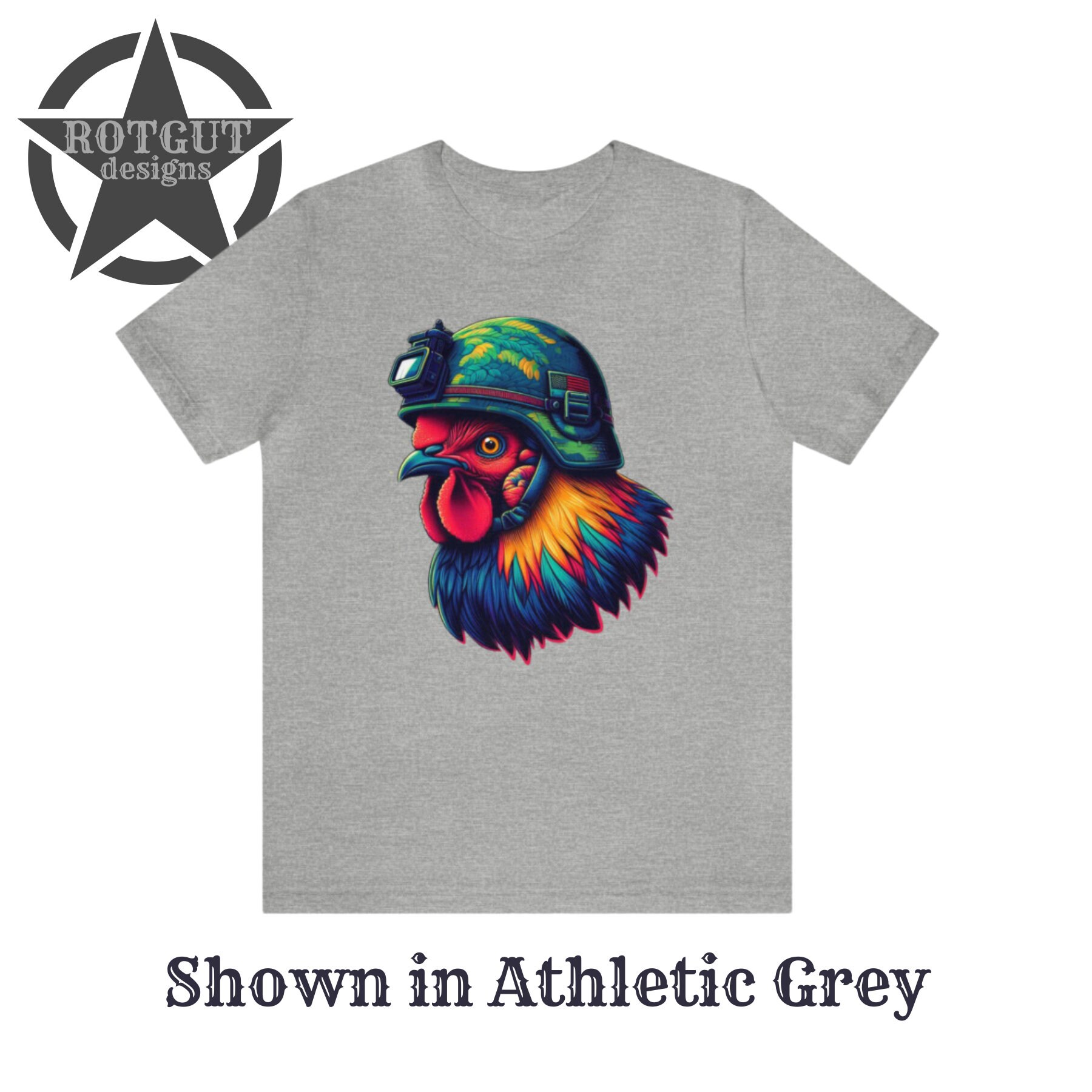 Psychedelic Rooster Tee-special Forces Rooster Shirt-colorful Rooster ...