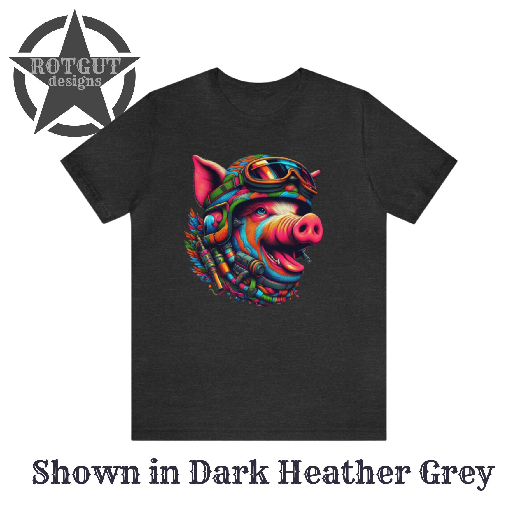 Psychedelic Pig Tee-special Forces Pig Shirt-colorful Pig Tee-ai Design ...