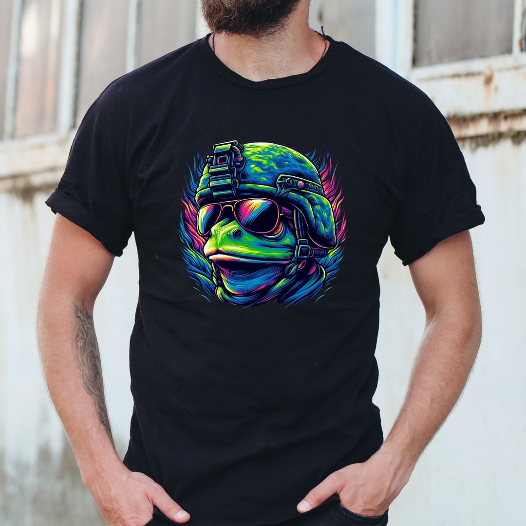 Psychedelic Frog Tee-special Forces Frog Shirt-colorful Frog Tee-ai ...