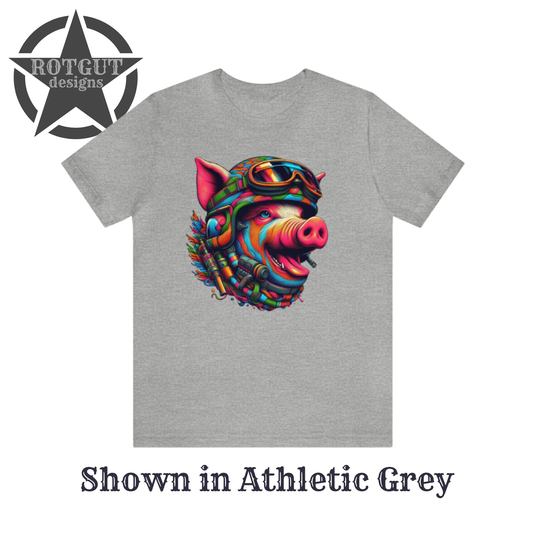 Psychedelic Pig Tee-special Forces Pig Shirt-colorful Pig Tee-ai Design ...