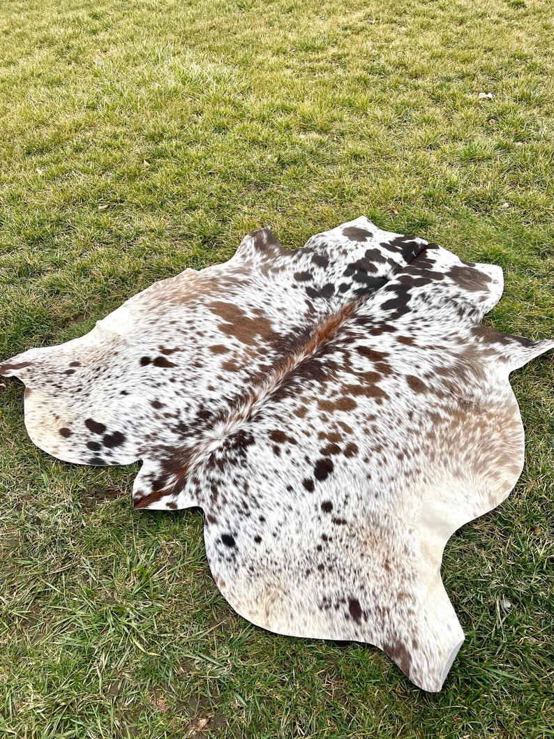 Tricolor Speckled Cowhide Rug, Brazilian Cow Hide - Etsy