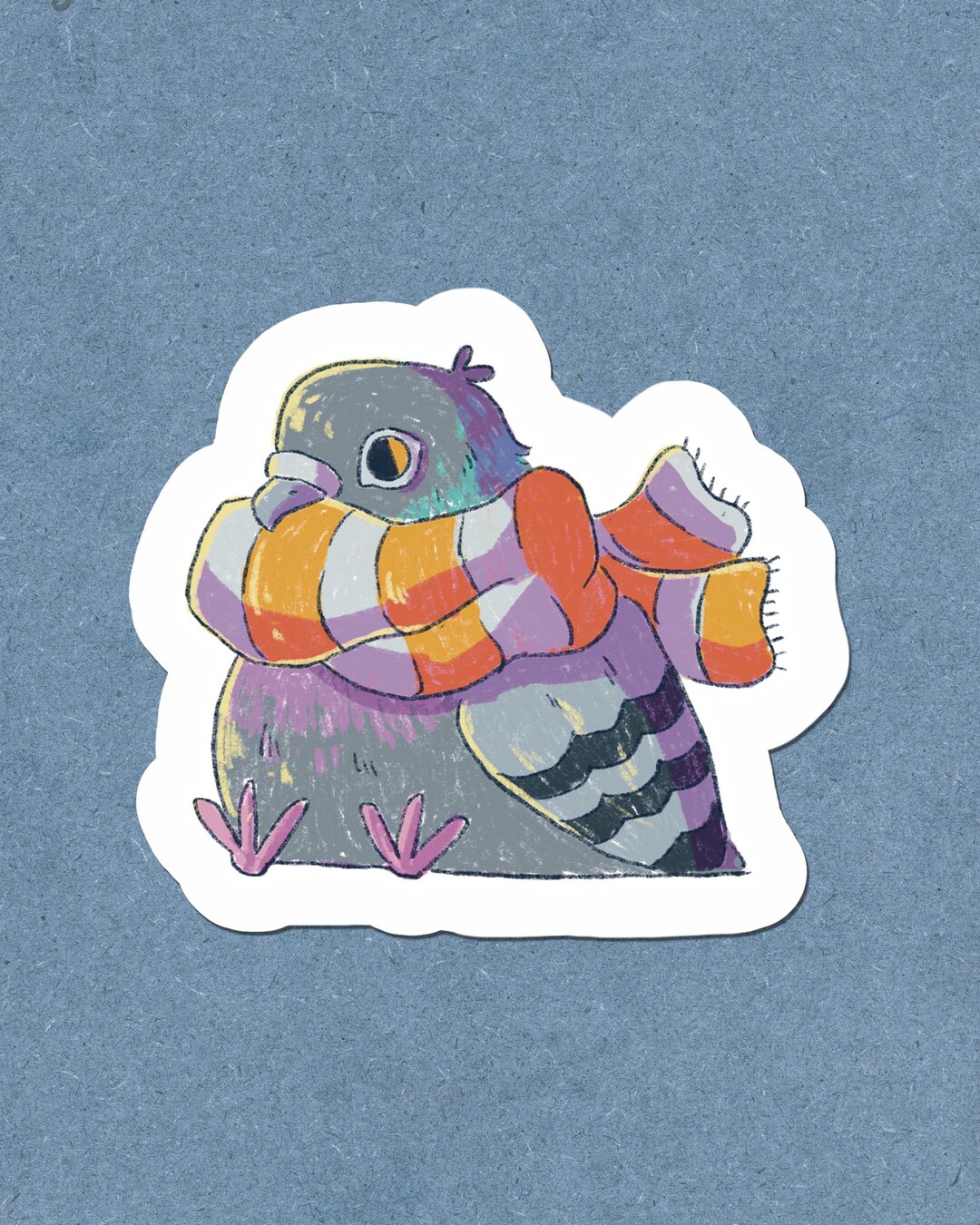 Dove With Scarf Vinyl Sticker | Laptop Sticker | City Pigeon Sticker ...