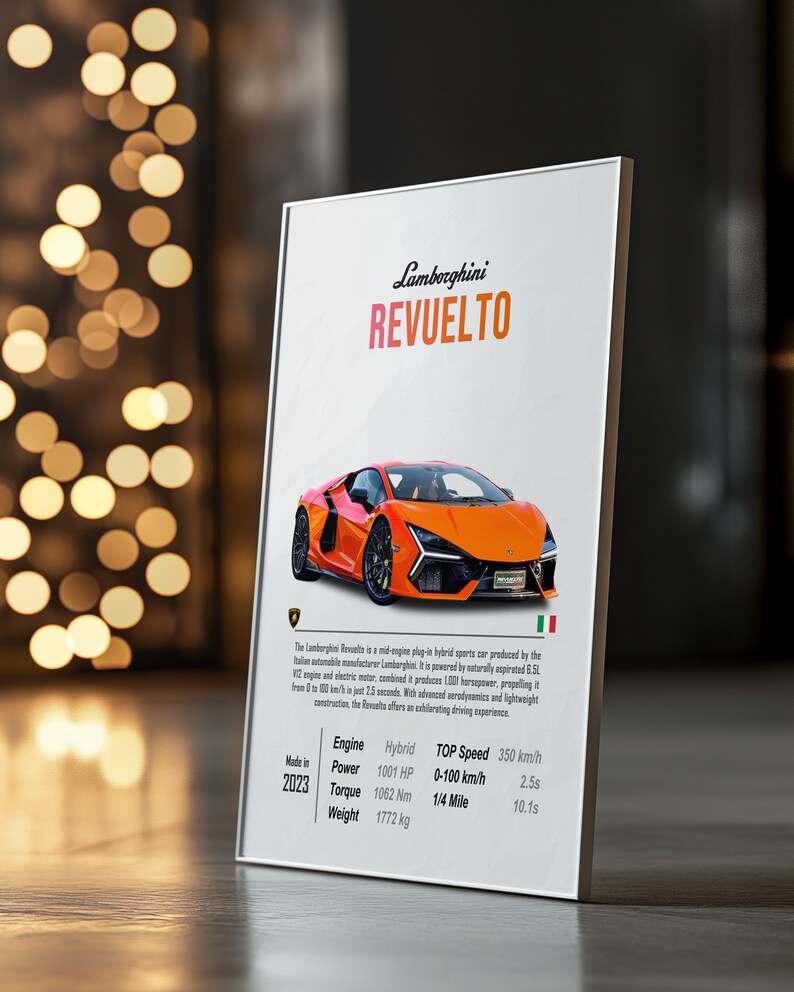 Lamborghini Revuelto Poster, Lambo Poster, Car Poster, Car Posters ...