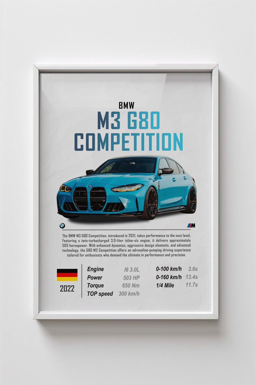 BMW M3 G80, BMW Poster, G80, BMW M3, Car Poster, Car Posters, Digital, Printable, Wall Art, Wall ...