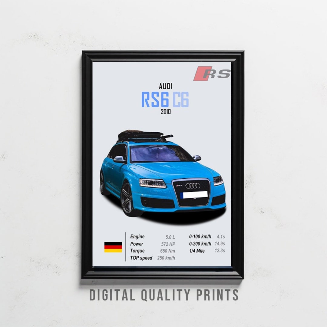 Audi RS6 C6 Poster, Audi Poster, RS6 Poster, Dark and Light Theme ...