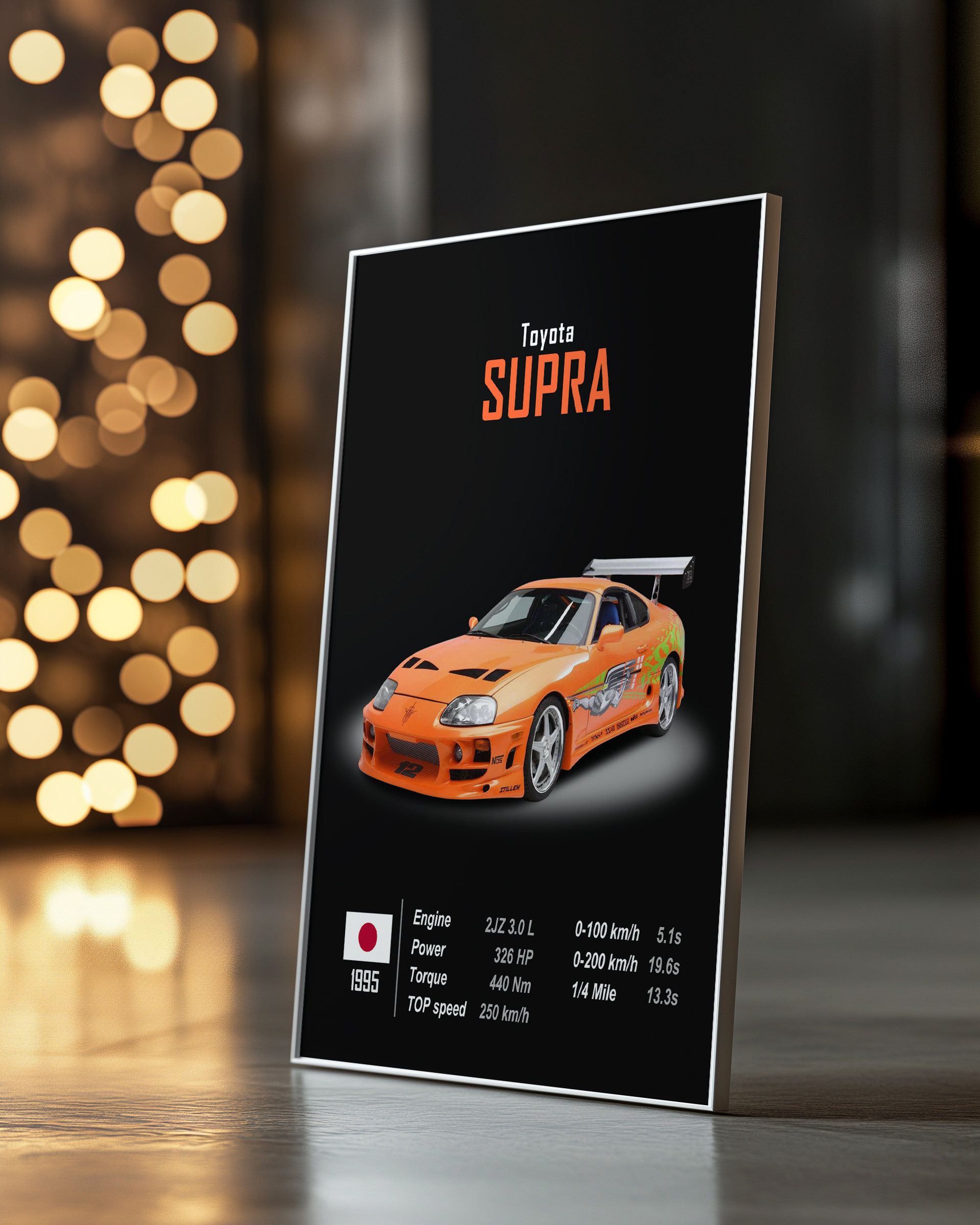 Toyota Supra Poster, Supra Poster, Paul Walker, Car Poster, Digital ...
