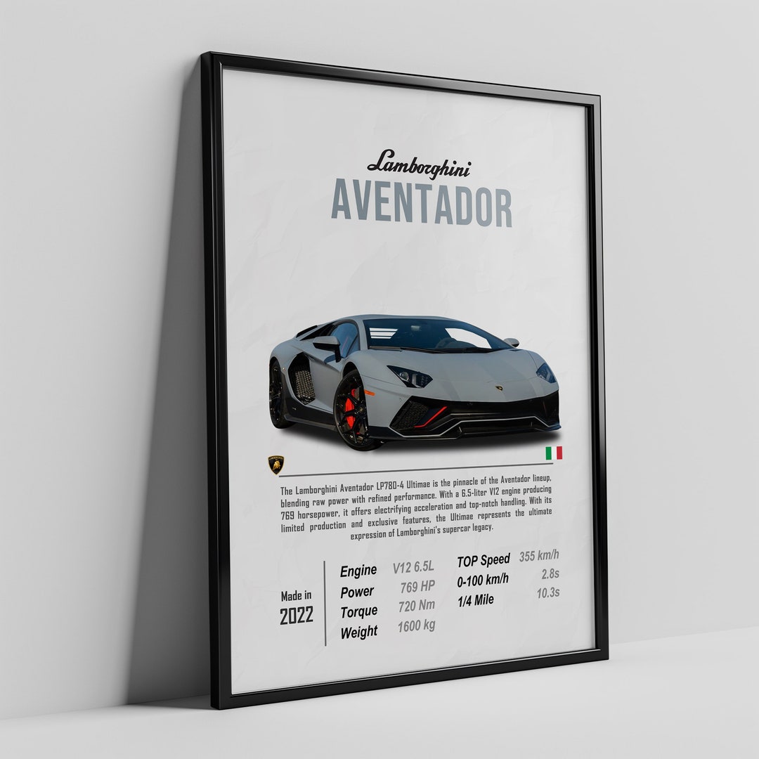 Lamborghini Aventador Poster, Lambo Poster, Car Poster, Car Posters ...