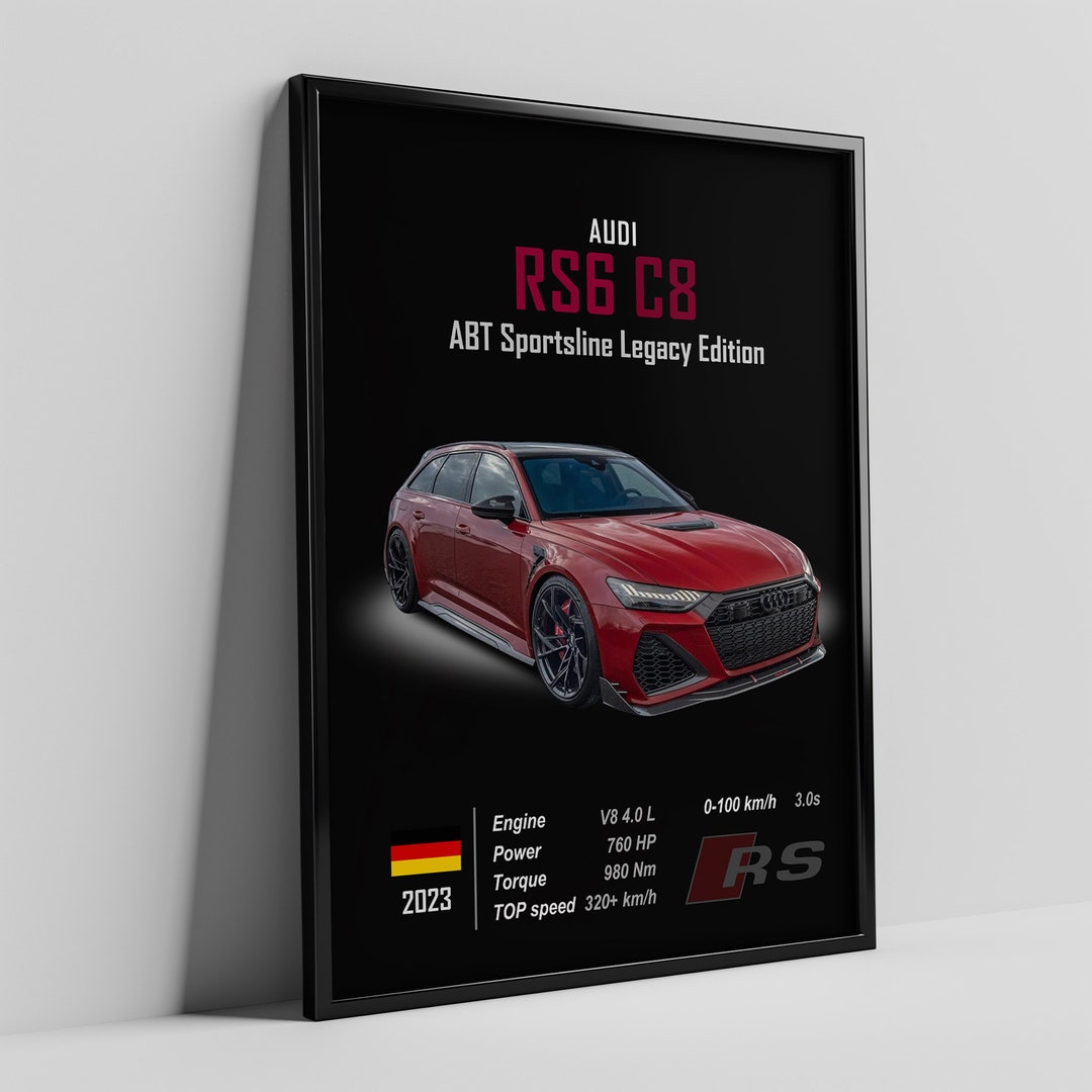 Audi RS6 C8 Poster, Audi Poster, RS6, Car Poster, Car Posters, Digital ...