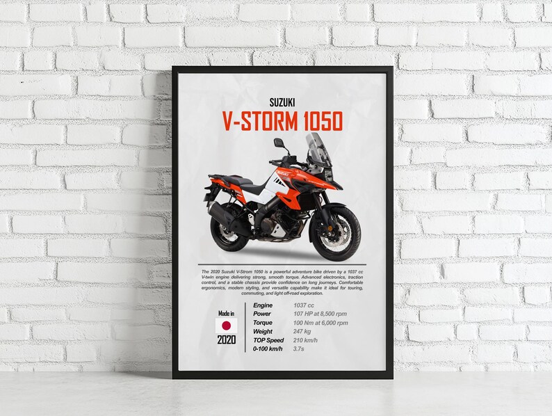 Suzuki V-STROM 1050 Poster | Adventure Motorcycle Wall Art | Touring ...