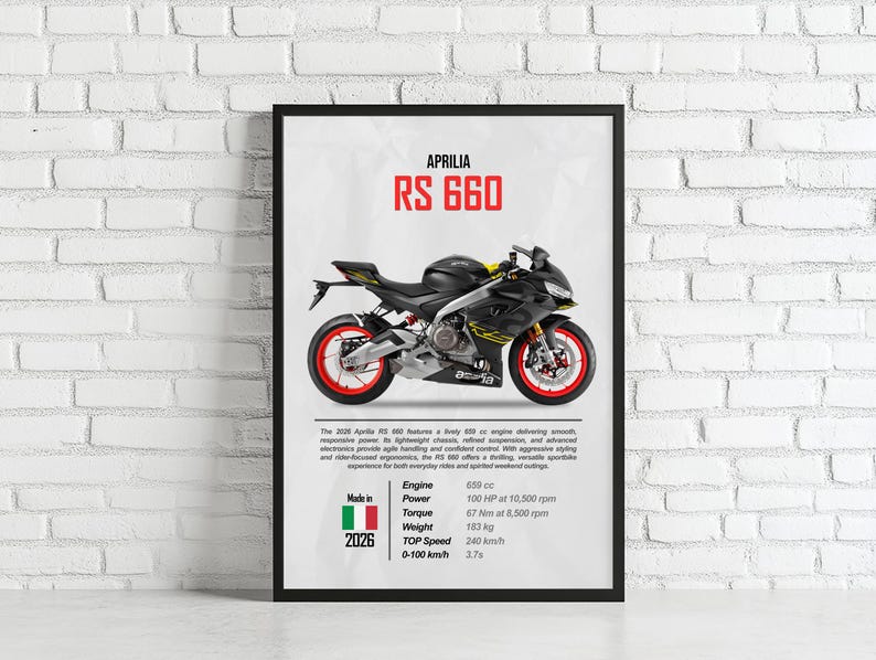 Aprilia RS660 2026 Digital Poster | Sport Motorcycle Wall Art | RS 660 ...