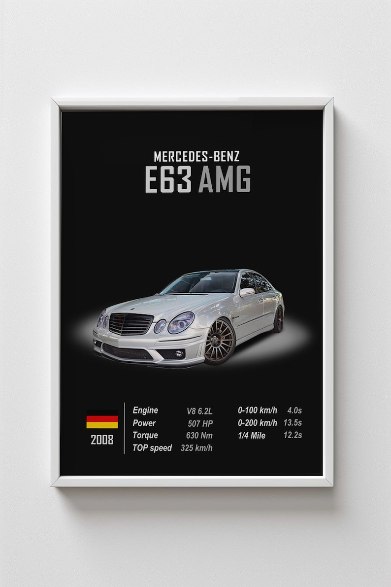 Mercedes Benz Poster, Mercedes Poster, AMG, E63, W211, Dark Theme ...