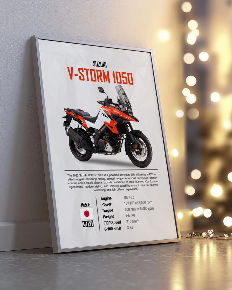 Suzuki V-STROM 1050 Poster | Adventure Motorcycle Wall Art | Touring ...