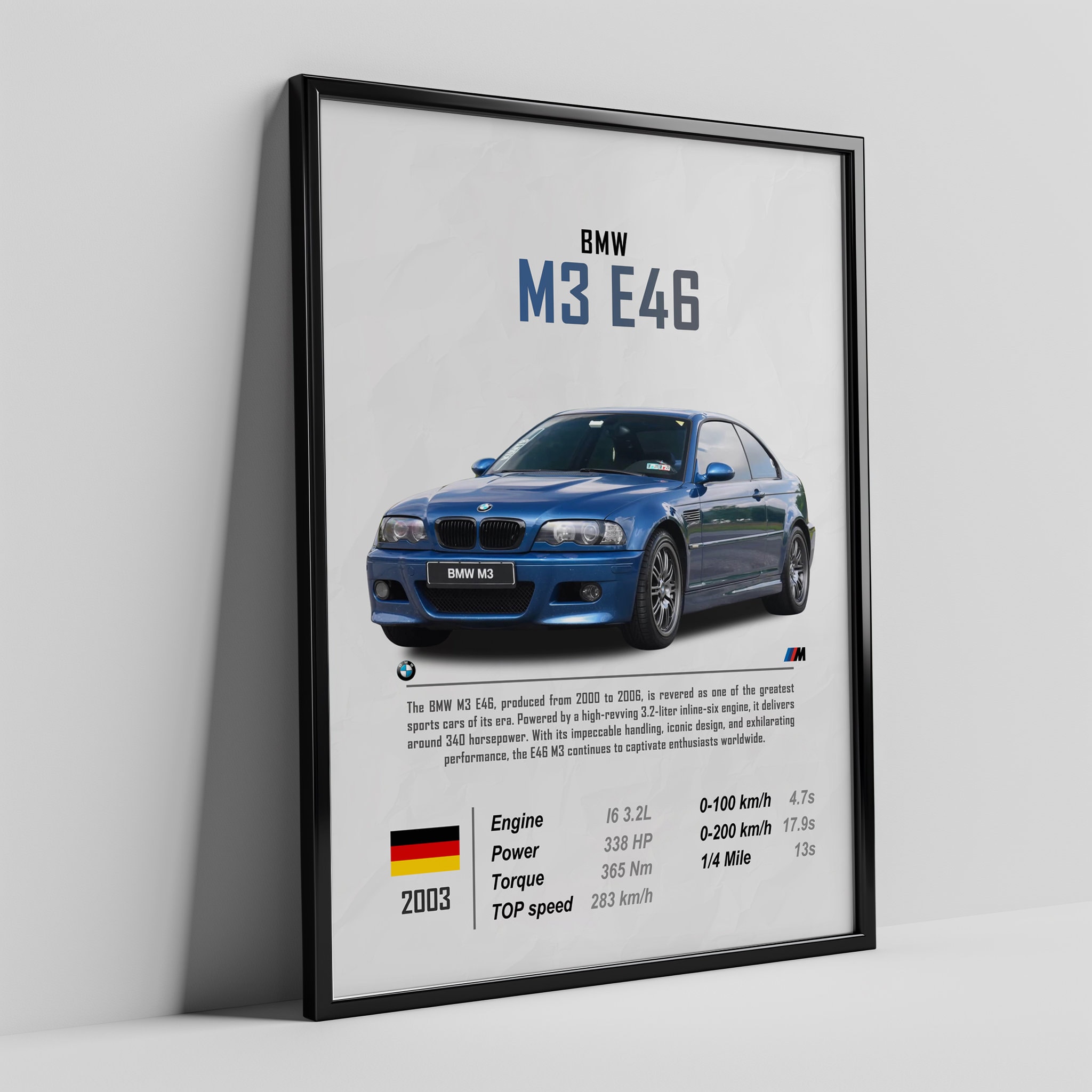 BMW M3 E46 Poster: Car Enthusiast Wall Art (digital Download) - Etsy