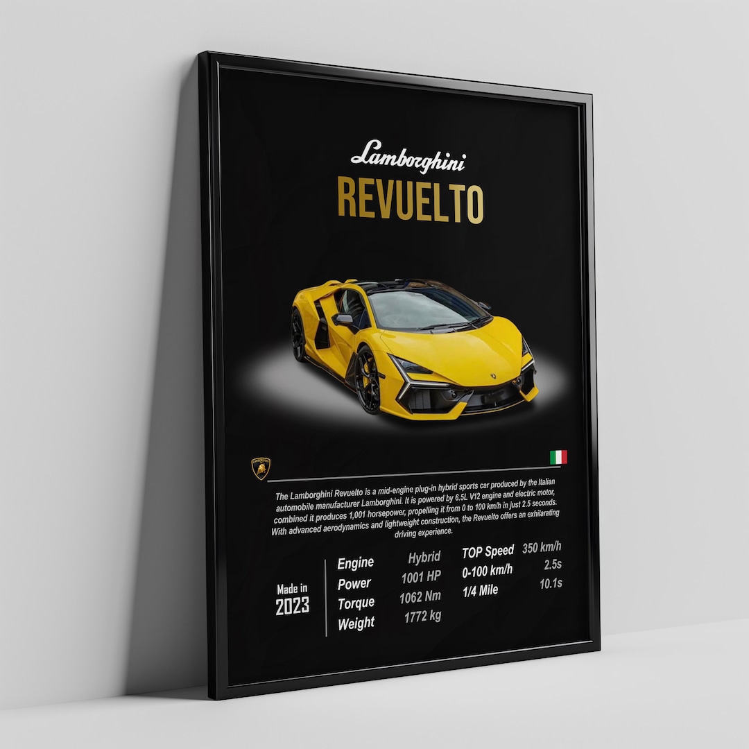 Lamborghini Revuelto Poster, Lambo Poster, Car Poster, Car Posters ...