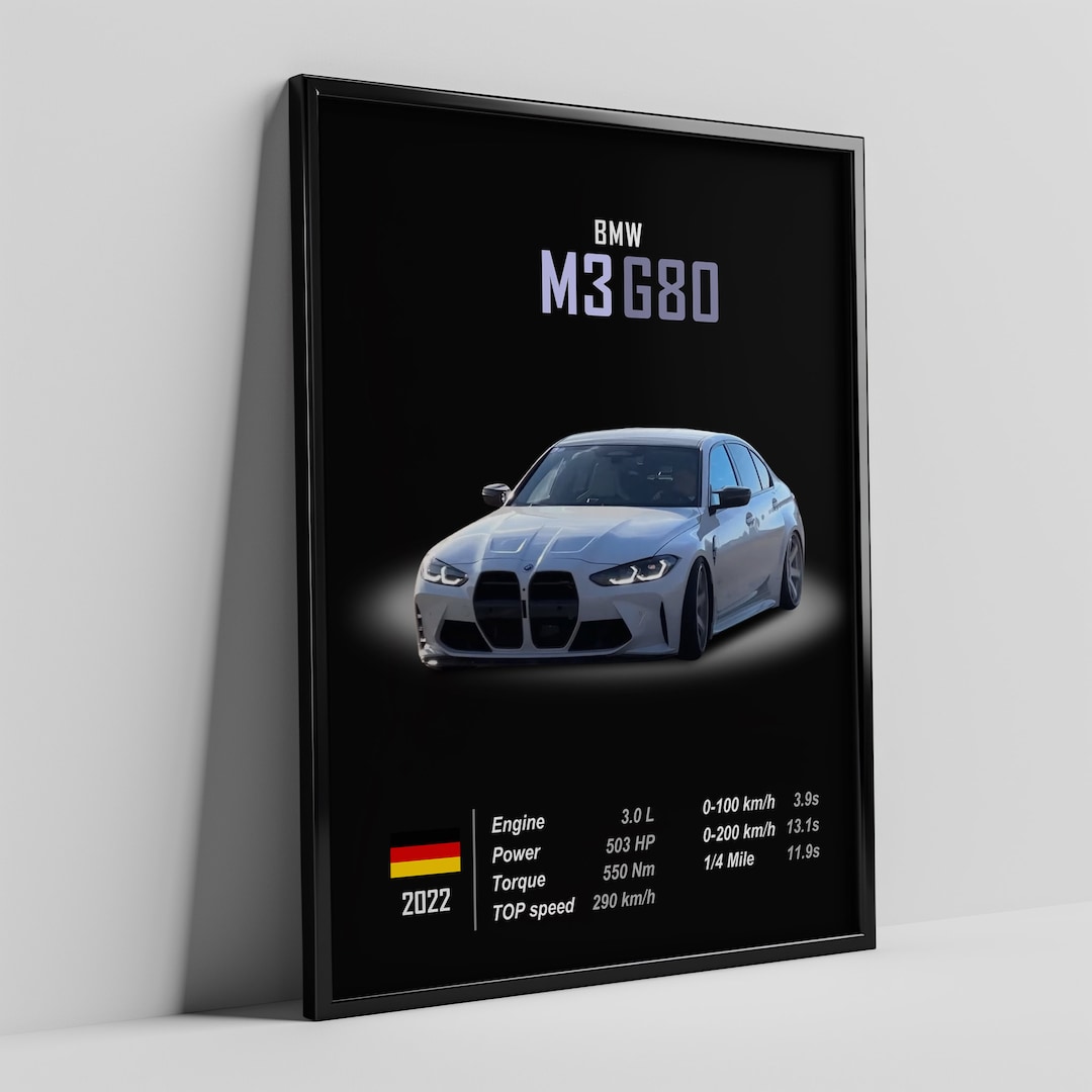 BMW M3 G80 Poster, BMW Poster, M3, Car Poster, Car Posters, Digital, Printable, Wall Art, Wall ...