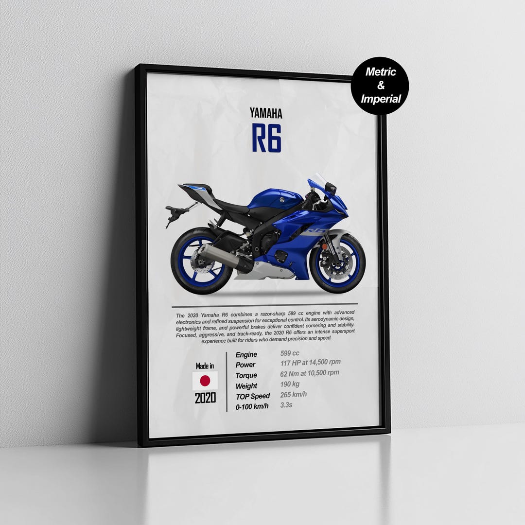 Yamaha R6: Motorcycle Enthusiast Wall Art (digital Download) | Gift ...