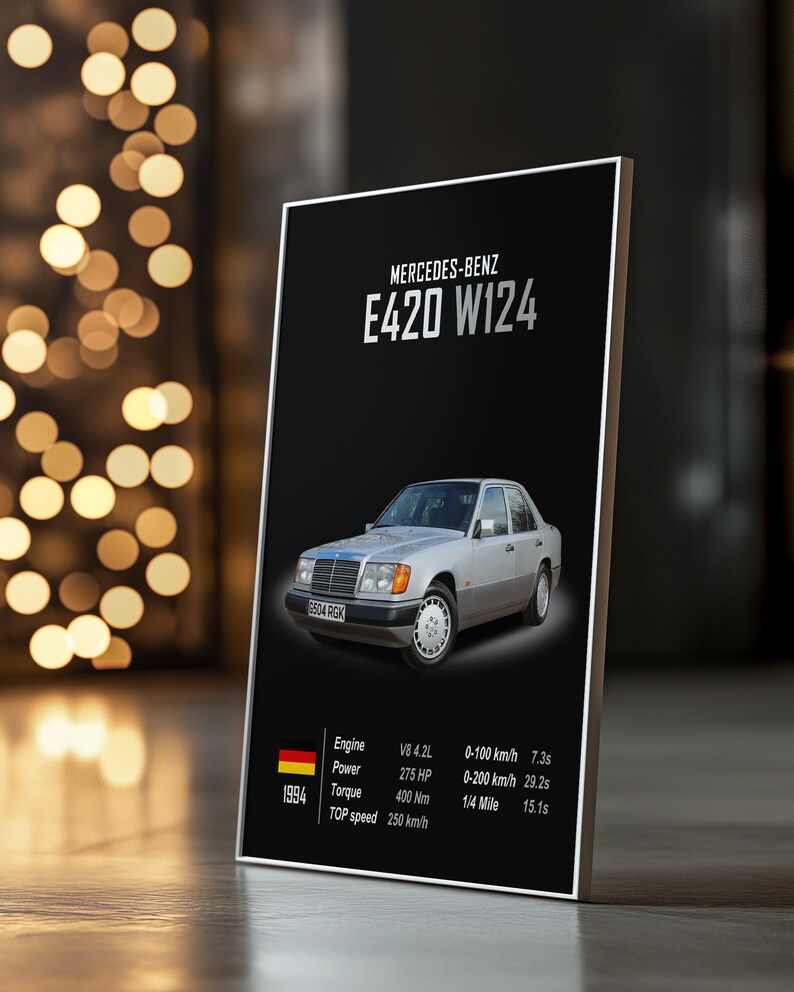 Mercedes-benz E420 W124 Poster: Dark Theme Car Art (digital Download ...