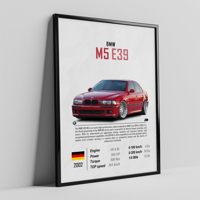 BMW M5 E39 Poster: Automotive Wall Art (digital Download) - Etsy