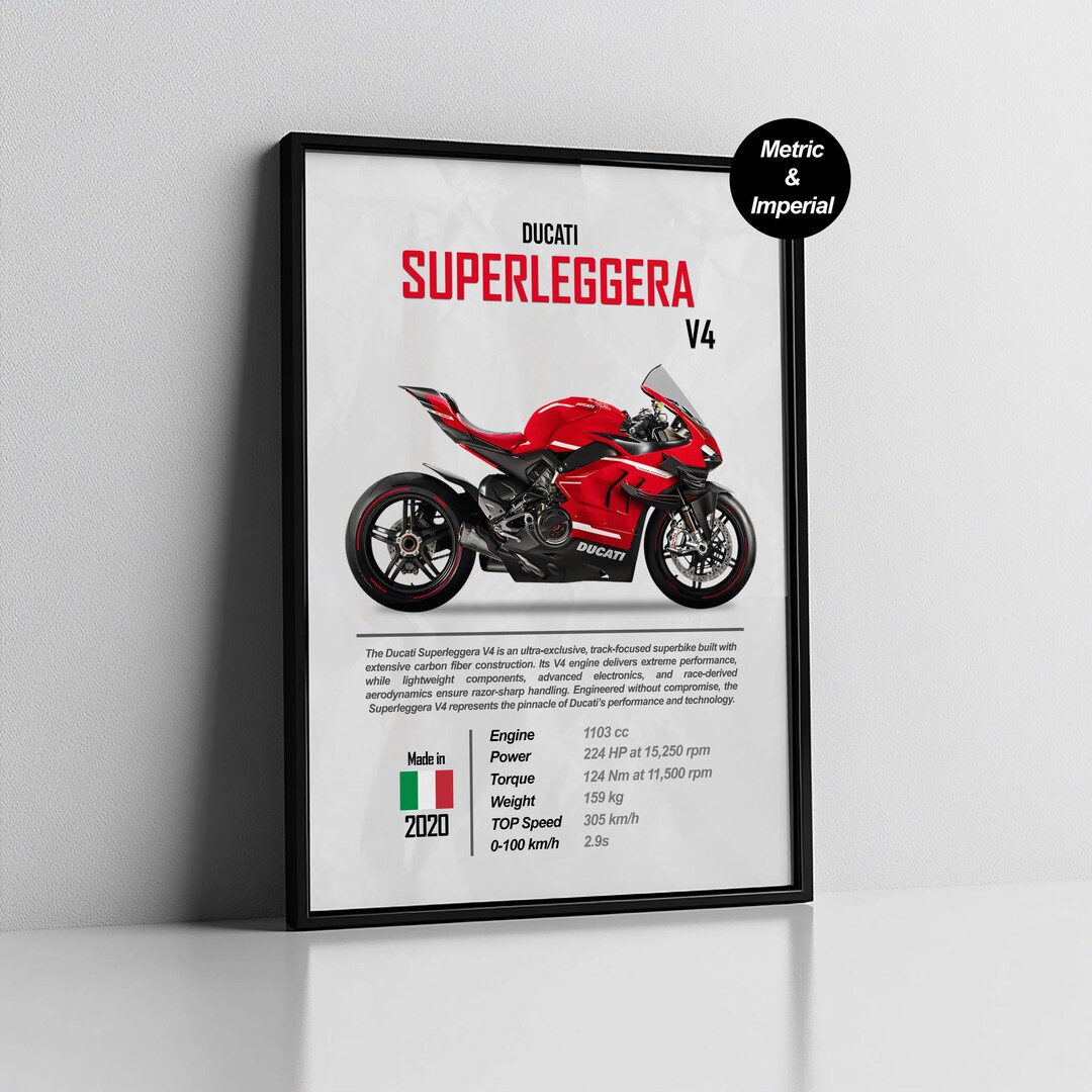 Ducati Superleggera V4 Wall Art | Exclusive Superbike Poster | Ducati ...