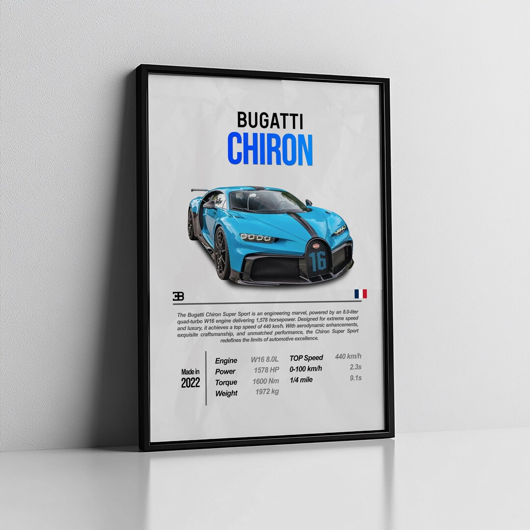 Bugatti Chiron, Chiron, Super Sport, Car Poster, Car Posters, Digital ...