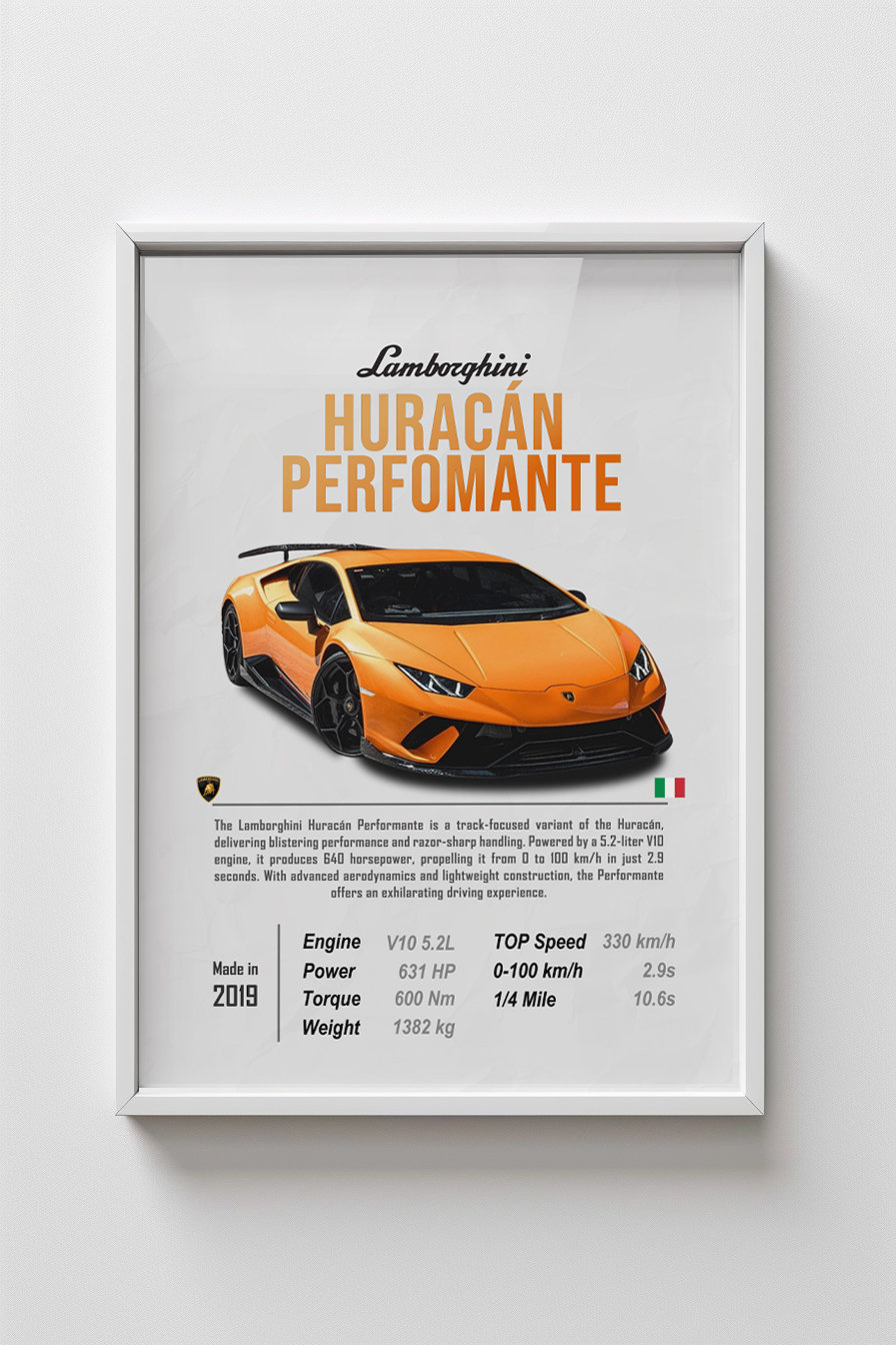 Lamborghini Huracan Poster, Lambo Poster, Car Poster, Car Posters ...