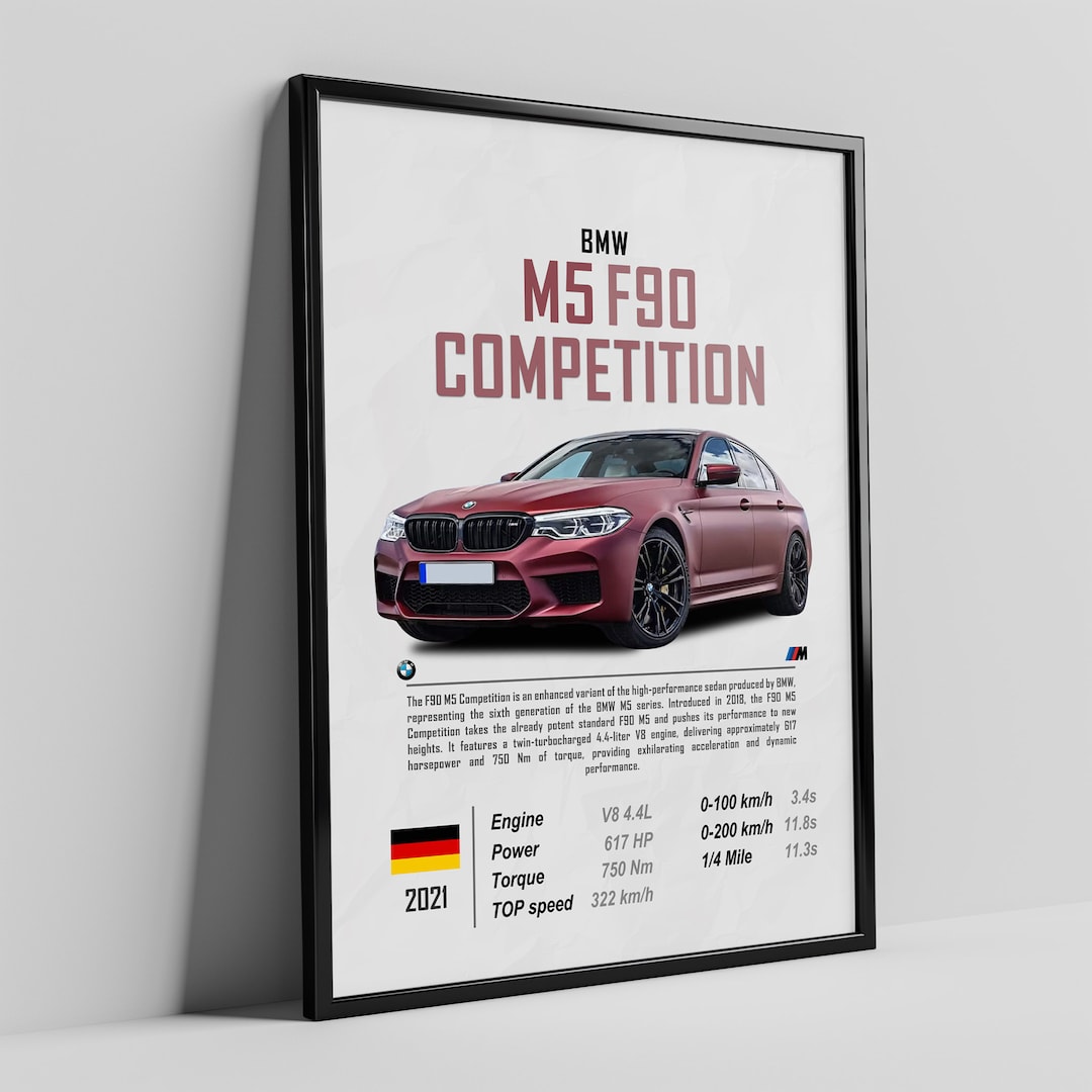 BMW M5 F90 Competition Poster: Car Enthusiast Wall Art (digital ...
