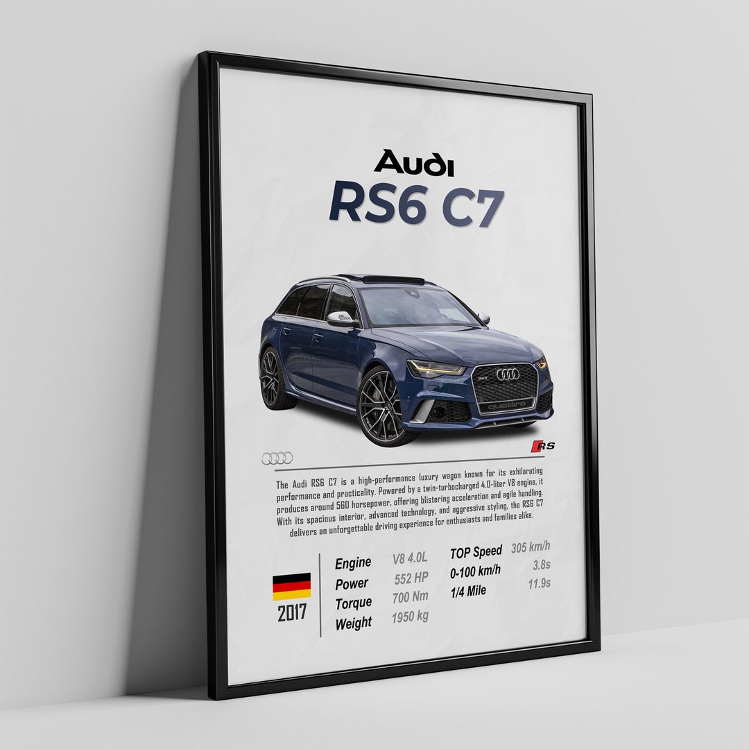 Audi RS6 Poster, Audi Poster, RS 6, RS6 C7, Light Theme, Digital Art ...