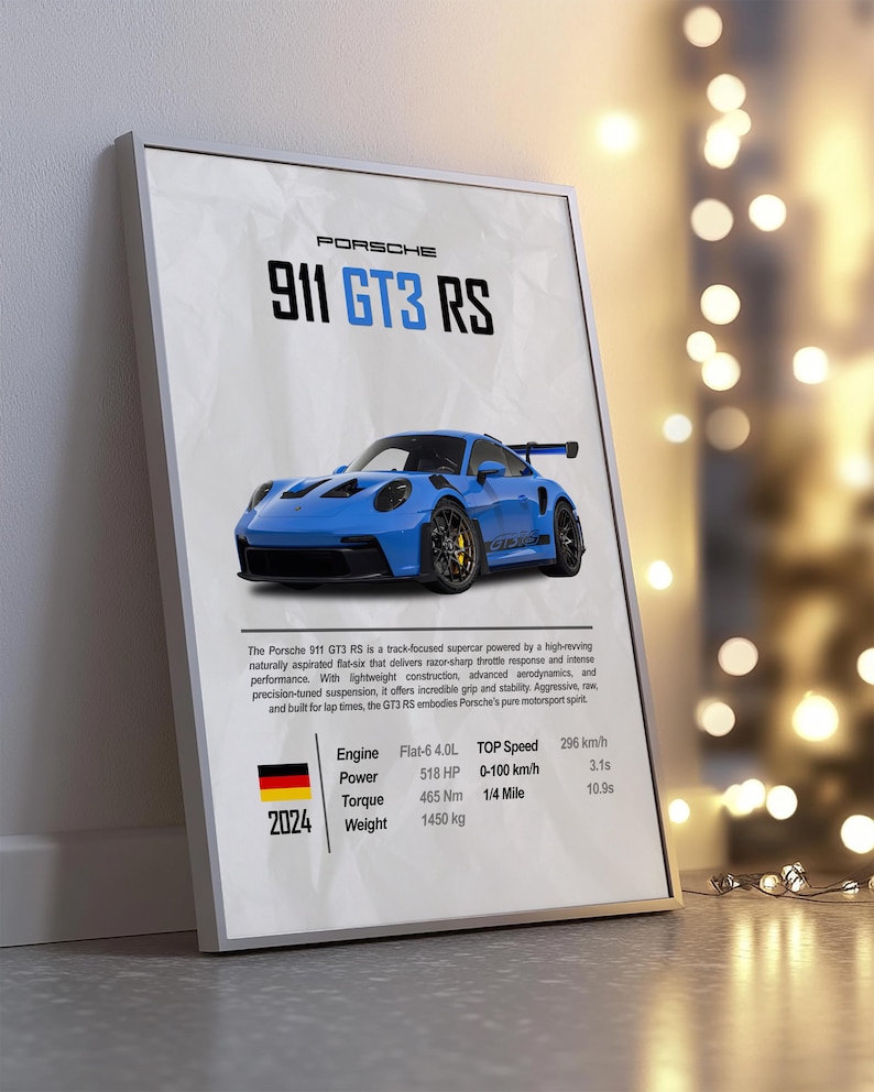 911 GT3 RS Digital Poster | Porsche GT3RS Artwork | Supercar Print ...