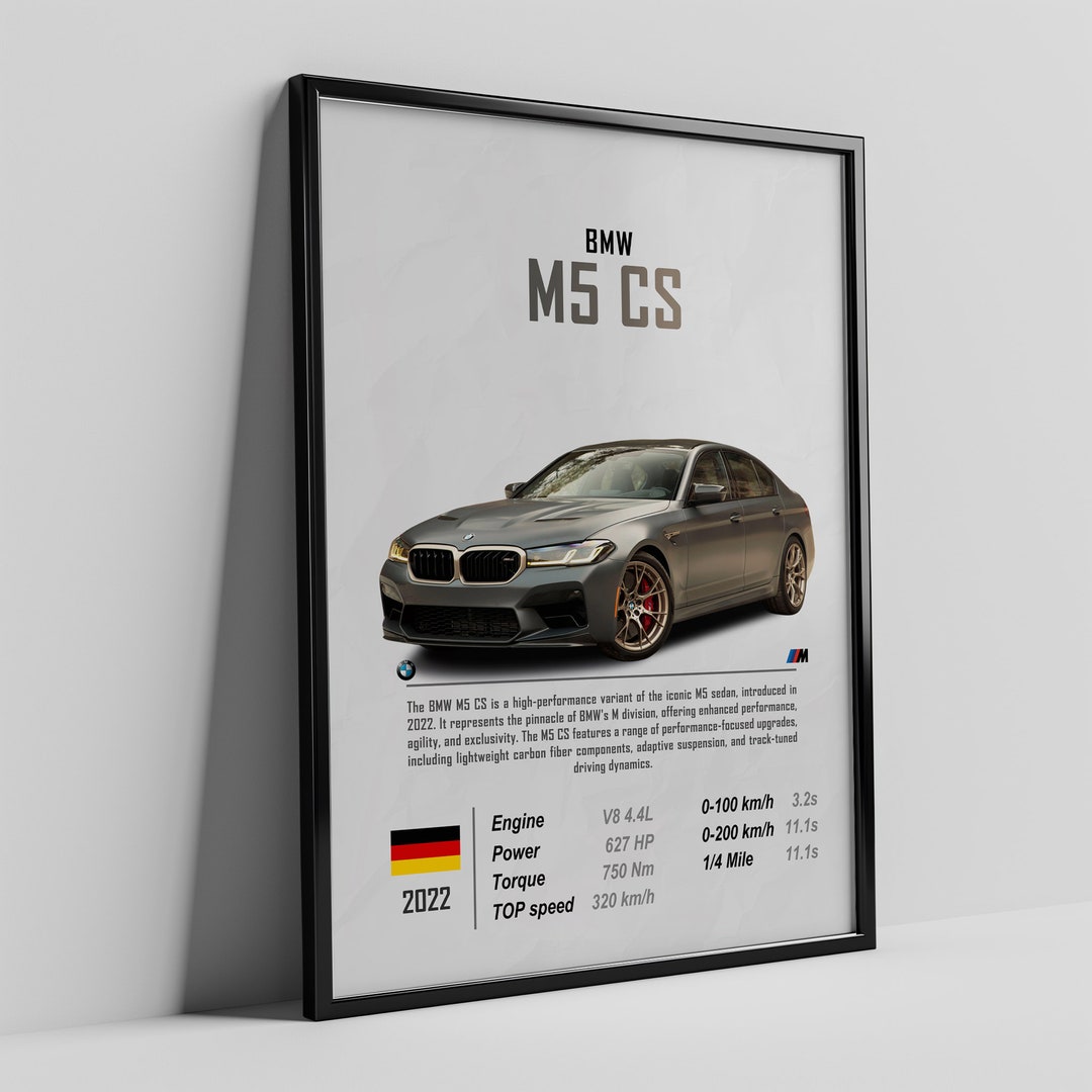BMW M5 CS, BMW Poster, M5 Cs, Car Poster, Car Posters, Digital ...