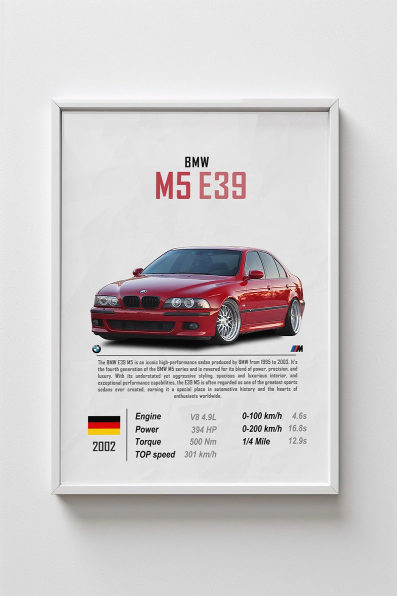 BMW M5 E39 Poster: Automotive Wall Art (digital Download) - Etsy